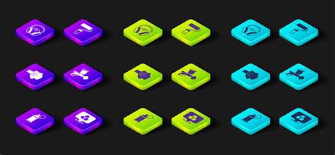 페인트 스프레이 캔 Rgb 및 Cmyk 색상 혼합 총 롤러 브러시 및 방독면 아이콘을 설정합니다 벡터 그래피티에 대한 스톡 벡터 아트 및 기타 이미지 Istock