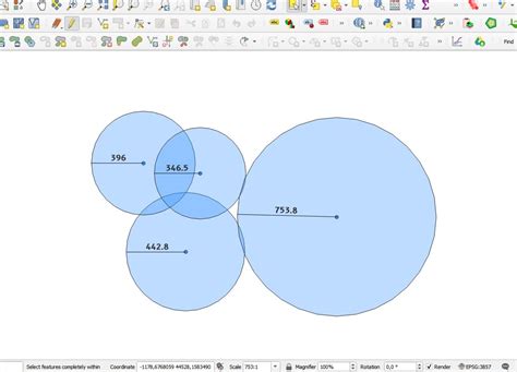 Qgis Create Radius Line And Label The Length To A Buffer Geometry