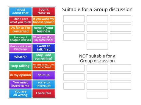 Useful Expressions For Discussions Group Sort