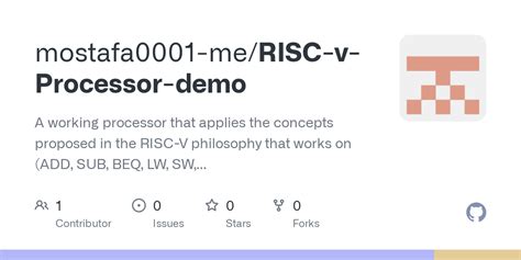 Github Mostafa Me Risc V Processor Demo A Working Processor That Applies The Concepts