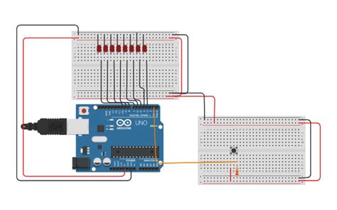 circuit design secuencia de leds tinkercad