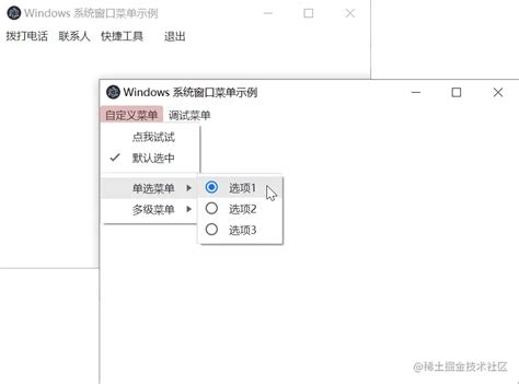 Electron 中的原生菜单在 Electron 桌面应用中，有四类原生菜单： 窗口菜单、上下文菜单、托盘菜单和 Do 掘金