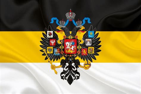 Флажок Российская империя с Орлом желтый черный белый Герб 22 5 15