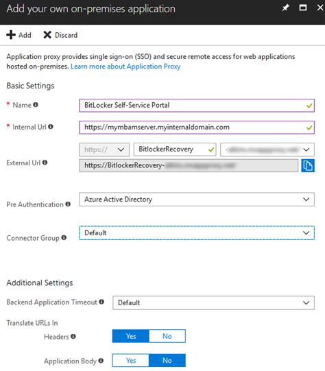 BitLocker Self Service Via Azure Application Proxy Modern Workplace