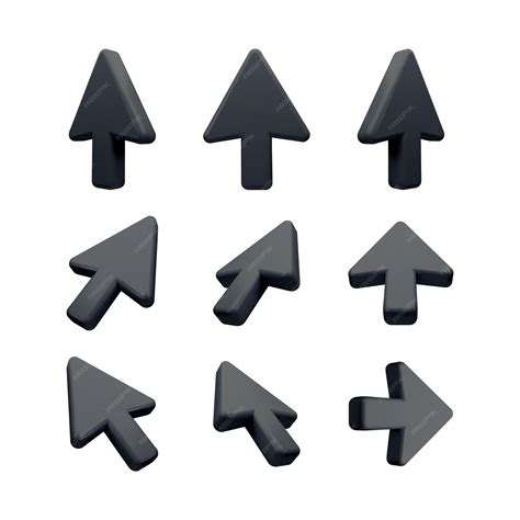 premium vector stylish black d cursors collection for user interface