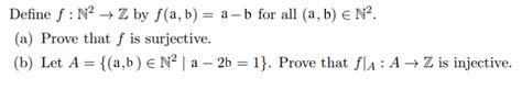 Solved Define F N Z By F A B Ab For All A B N A Chegg