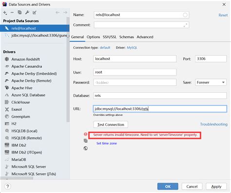 Idea Server Returns Invalid Timezone Need To Set ‘servertimezone