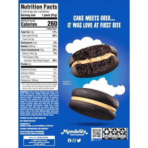 Oreo Peanut Butter Creme Cakesters Soft Snack Cakes 101oz Delivered
