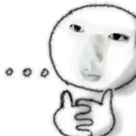 表情呆萌的简笔画小人，双手放在下巴处，尽显可爱与疑惑 表情包：我让你说话了吗表情包图片动图 求表情网 斗图从此不求人