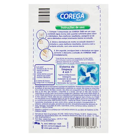 Corega Tabs Comprimido Efervescente X 6