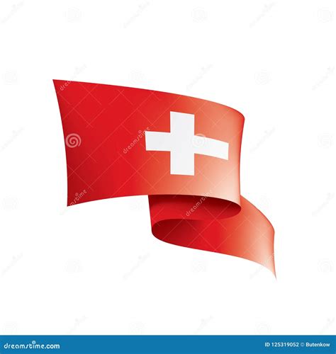 Bandera De Suiza Ejemplo En Un Fondo Blanco Stock de ilustración Ilustración de realista