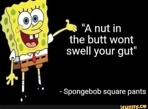 A Nut In The Butt Wont Swell Your Gut Spongebob Square Pants Ifunny