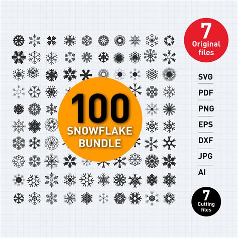 SVG Pdf Png Eps Dxf Jpeg Ai L Snowflake Bundle I SVG Etsy