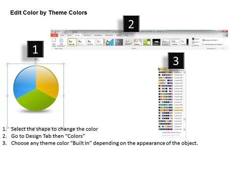 Pie Chart Process 3 Stages 1 PowerPoint Design Template Sample Presentation PPT