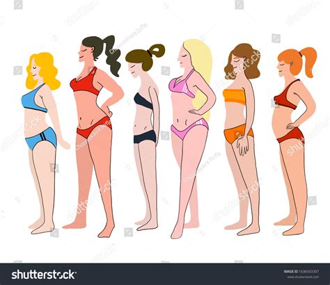 Vector Illustration Girls Different Shapes Women Stock Vector Royalty Free 1636503307