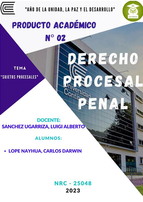 P A 2 Derecho Procesal I Sujetos Procesales Derecho Procesal Penal