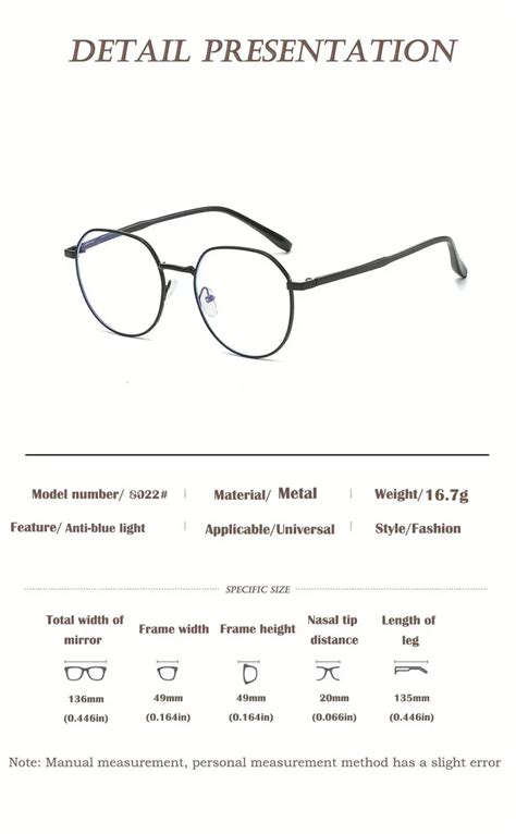 Blue Light Blocking Glasses Round Metal Frame Temu United