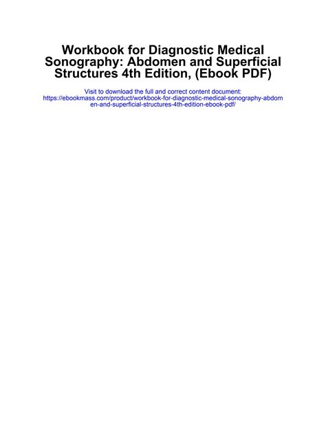 Workbook For Diagnostic Medical Sonography Abdomen And Superficial