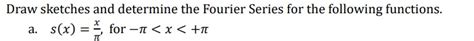 Solved Draw Sketches And Determine The Fourier Series For