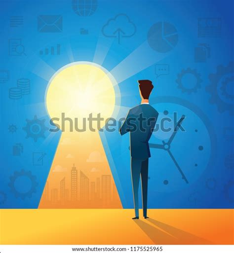 Key Success Business Concept Illustration Businessman Stock Vector