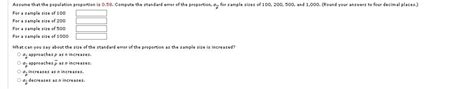 Solved What Can You Say About The Size Of The Standard Error
