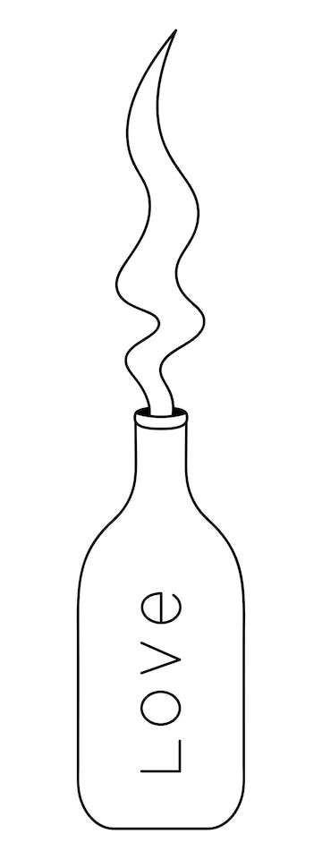 Premium Vector Love Potion In A Bottle Sketch A Vessel With Love