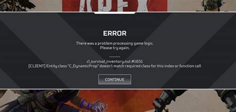 apex legends how to fix there was a problem processing game logic error