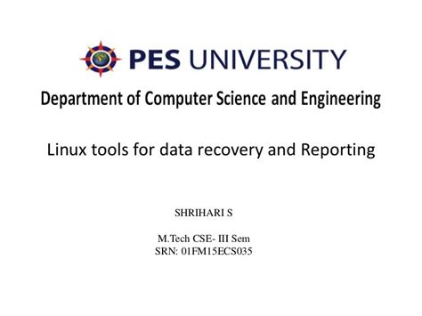 Linux Tools For Data Recovery And Reporting