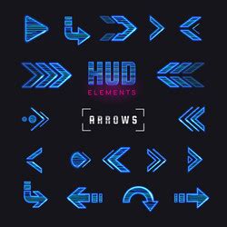 Hud Futuristic Arrow Cursors Interface Navigation Vector Image