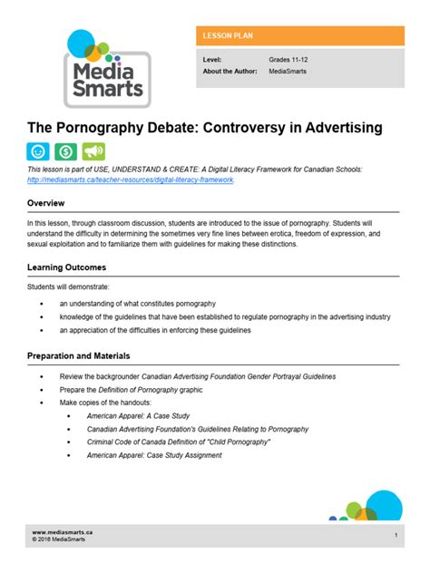 Lesson Pornography Debate Controversy Advertising Pdf Consumer Behaviour Erotica