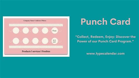Free Printable Punch Card Templates Pdf Word