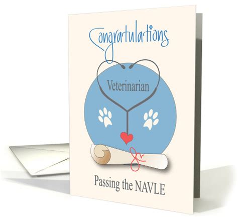 Hand Lettered Congratulations For Passing Veterinary Navle Exam Card