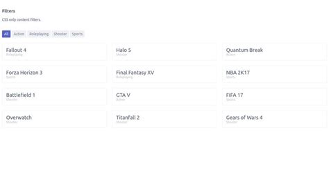 Pure Css Content Filter