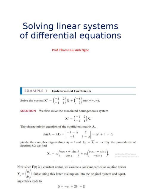 Chapter 05 2 Solving Nonhomogeneous Linear Systems Of Differential Equations Pdf