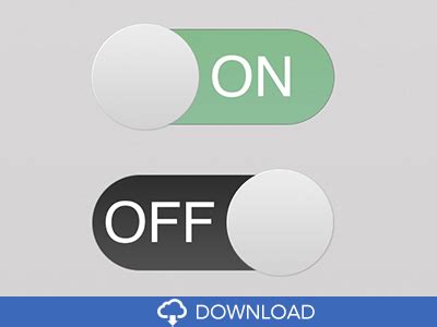 Free Flat Toggle Style Switch Buttons PSD TitanUI