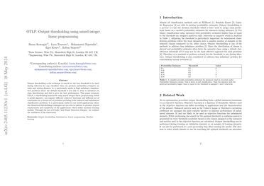 OTLP Output Thresholding Using Mixed Integer Linear Programming