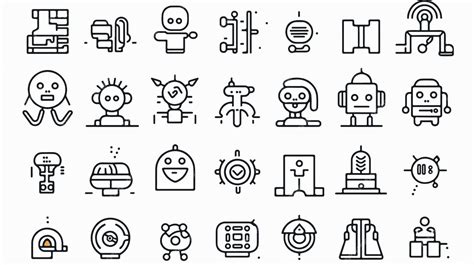 Artificial Intelligence Neural Network Technology Icon Set Premium Ai Generated Vector