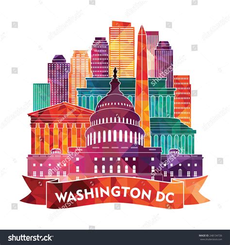 Washington Dc Skyline Vector Illustration Stock Vector Royalty Free