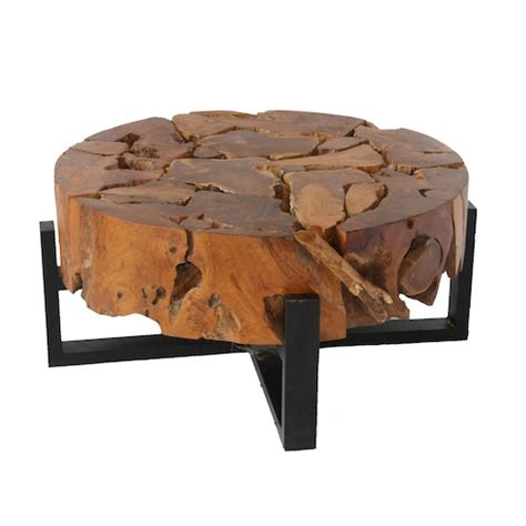 Fossil Table Round Sentana Art Wood