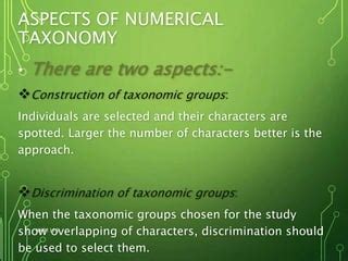 Numerical Taxonomy PPTX Biological Sciences Science