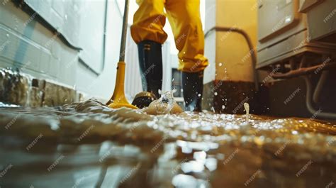Premium Photo Taking Out Floodwater In A Basement Or Electrical Room
