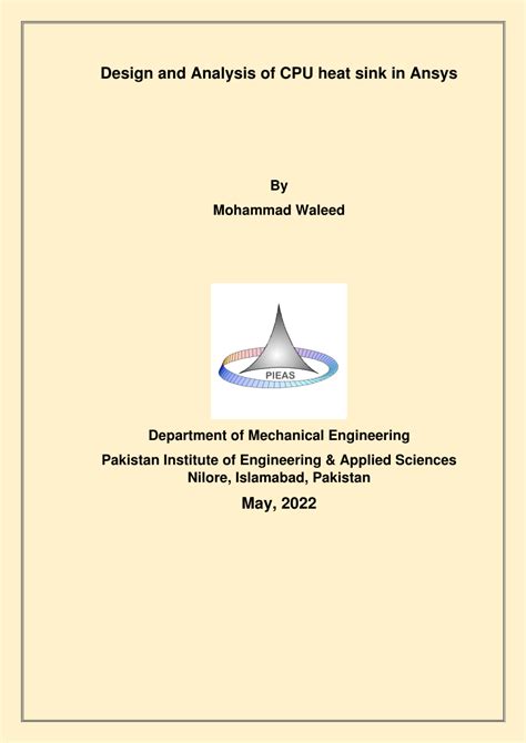 PDF Design And Analysis Of CPU Heat Sink In Ansys