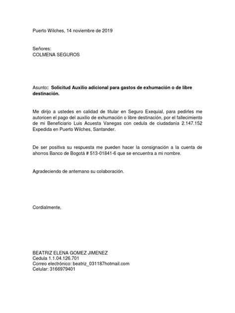 Solicitud Exhumacion Pdf Funeral Business