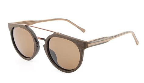 Mixed Brown Premium Wood Sunglasses With Polarized Lenses Cmc