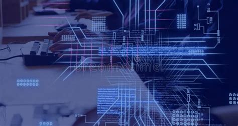 Typing On Keyboard Hands Over Digital Data And Coding Animation Stock Footage Video Of