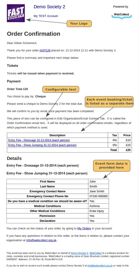 Ticket Confirmation Email Template