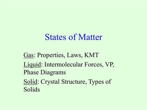 THE GASEOUS STATE