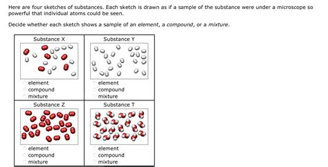 [solved] here are four sketches of pure substances each s