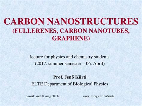 Ppt Carbon Nanostructures Fullerenes Carbon Nanotubes Graphene Powerpoint Presentation