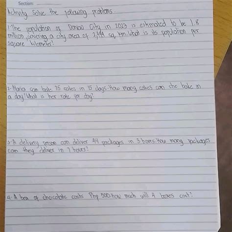 Section Tctivity Solve The Following Problems StudyX